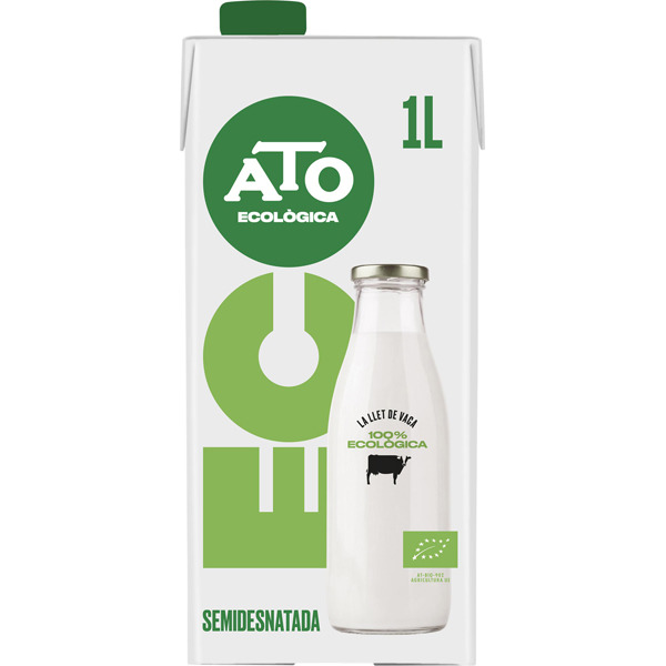 Leche semidesnatada de vaca ecológica - BioFacil.es